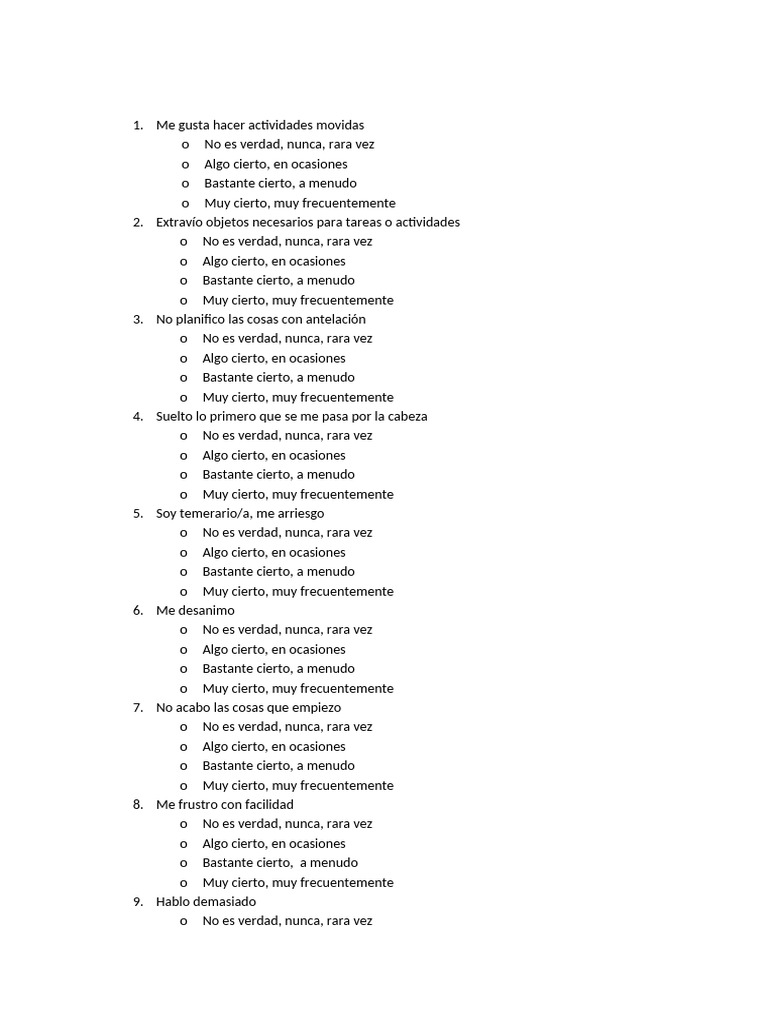 CAARS Versión Larga | PDF