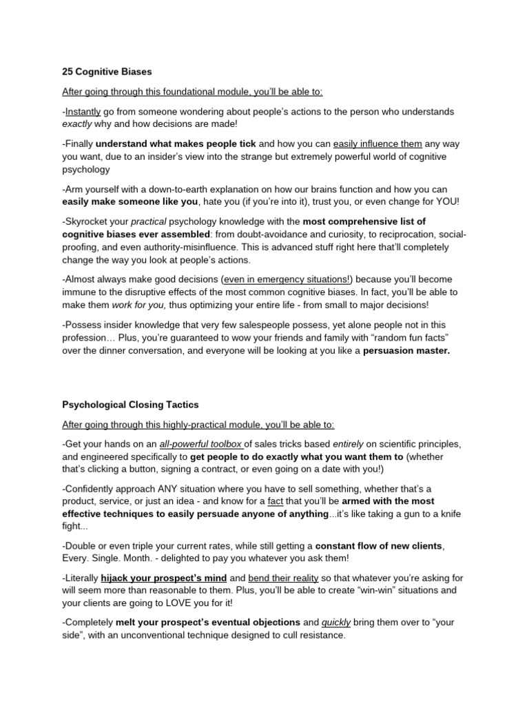 Bullets and Fascinations For Sales Page | PDF | Persuasion ...