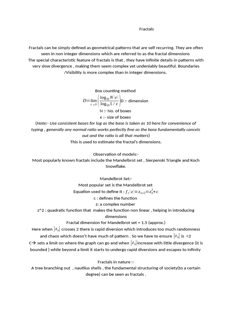 Fractals Article for Class Magazine | PDF | Fractal | Dimension