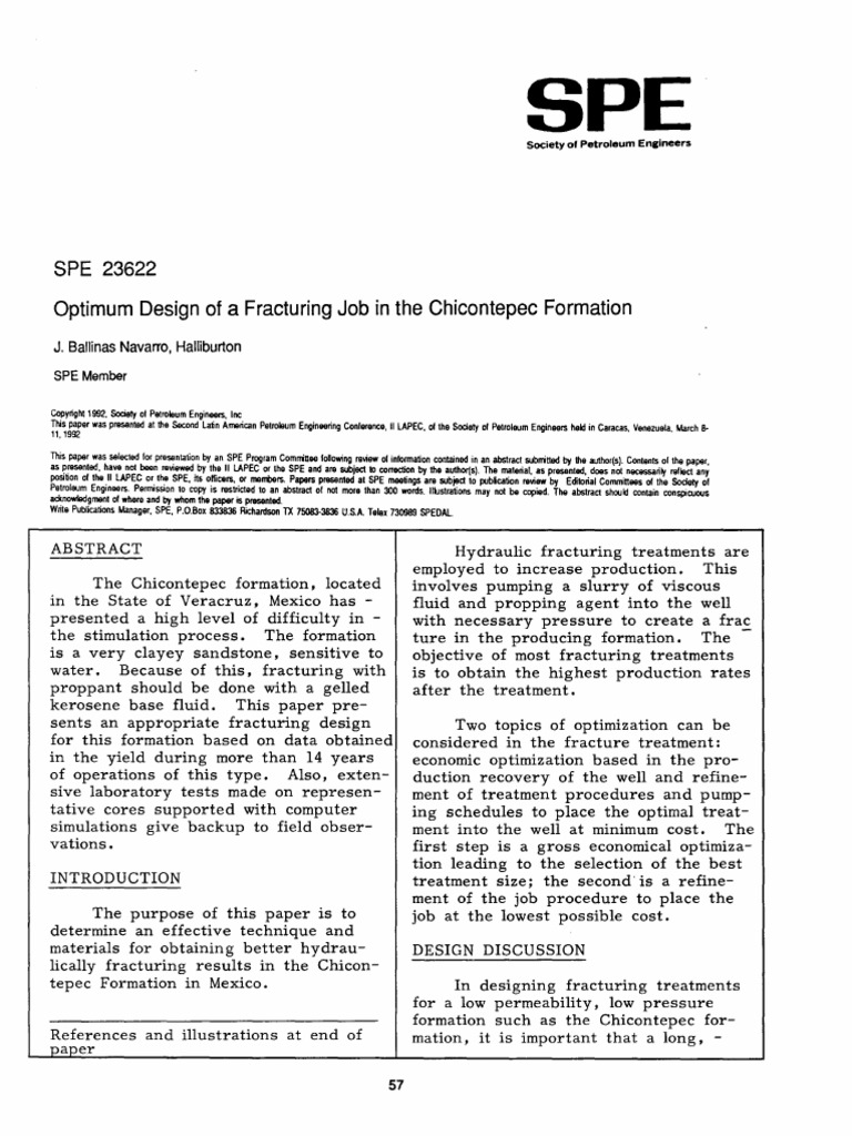 Hydraulic Fracturing Chicontepec Formation | PDF | Petroleum Reservoir ...