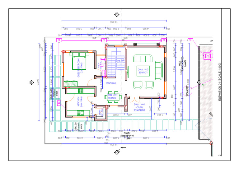 Proposed Three Bedroom Mansion Construction Drawing | PDF