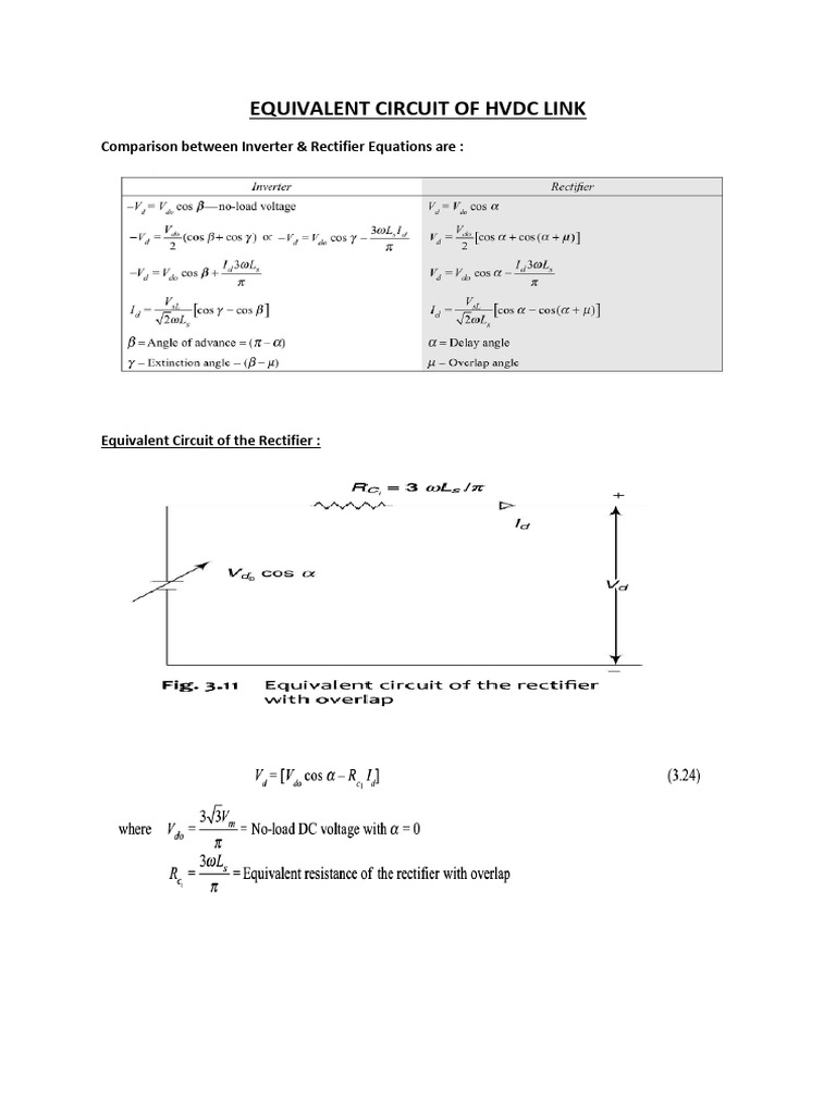 HVDC Equivalent Circuit PDF | PDF