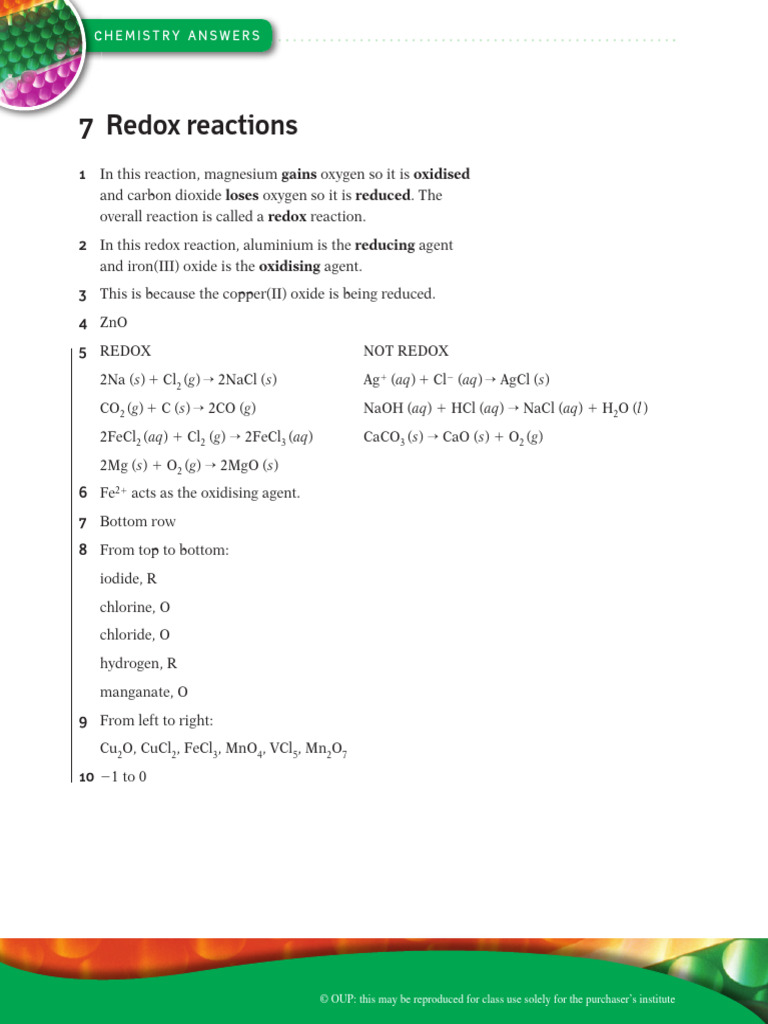 Understanding Redox Reactions in Chemistry | PDF