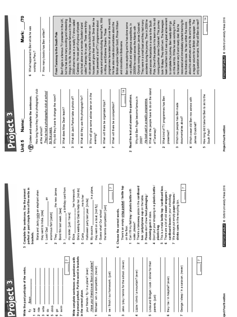 Project 3 - Unit 6 - Test | PDF