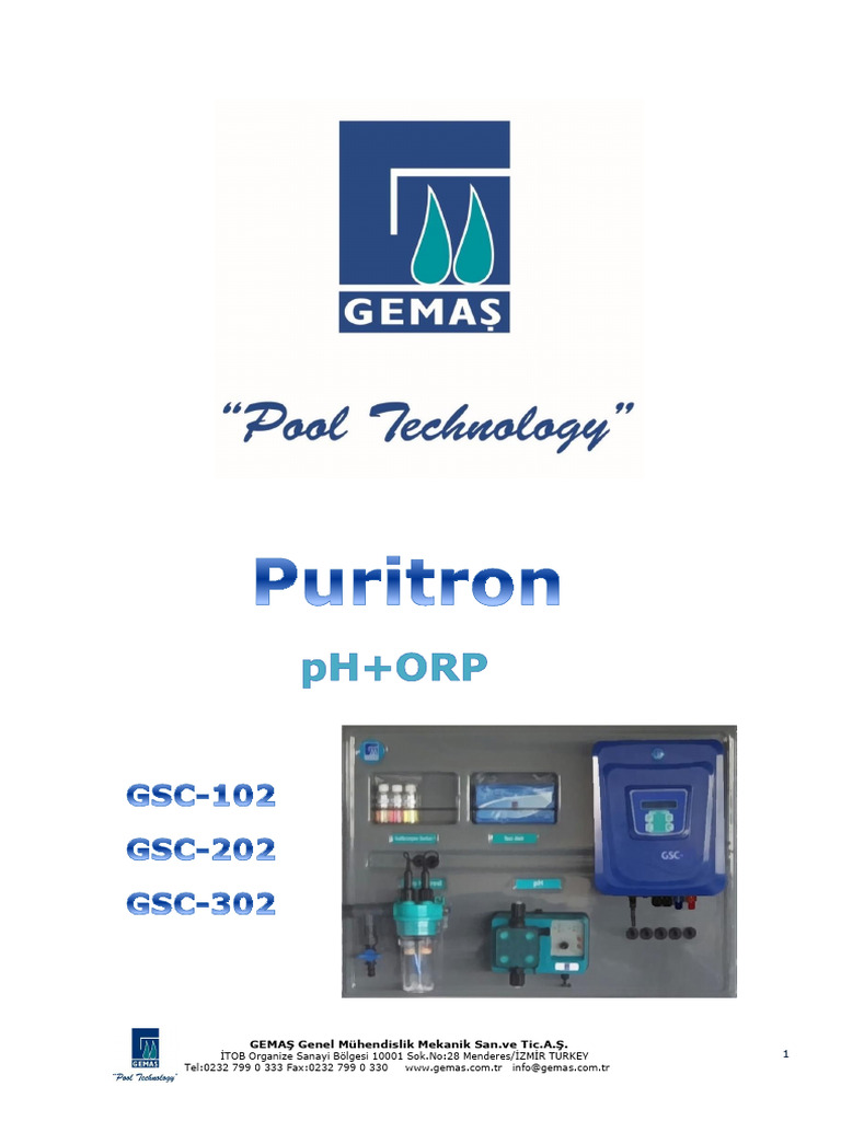 Puritron GSC102 202 302 Manual | PDF | Water | Chlorine