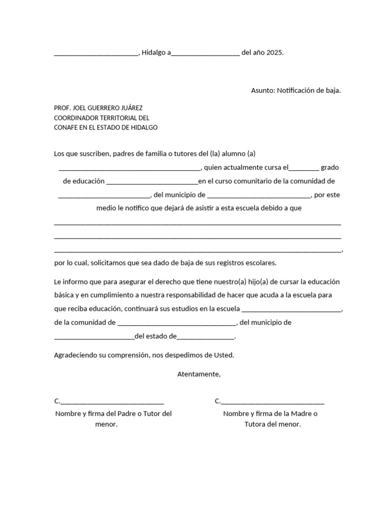 Baja Alumno 070957 | PDF