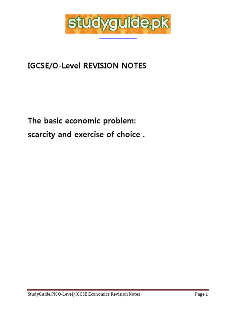 O-Level IGCSE Economics Revision Notes | PDF | Elasticity (Economics ...