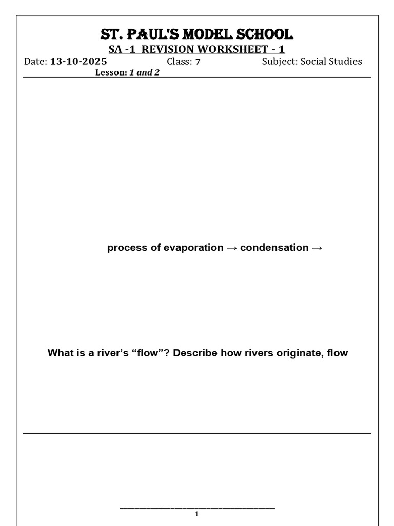 Class 7 WKSHT Lesson 1 and 2 SST | PDF