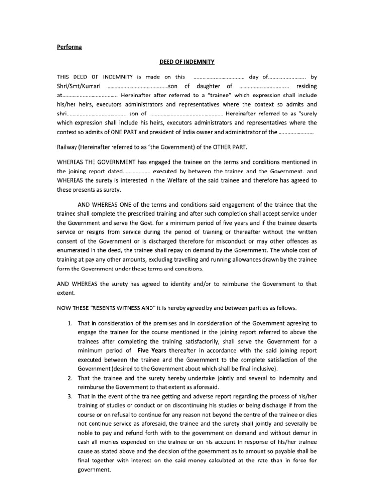 1690969026744-Indemnity Bond Proforma PDF | PDF
