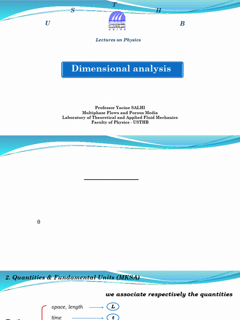 Lecture 1- Dimensional Analysis | PDF | Quantity | Mathematical Concepts