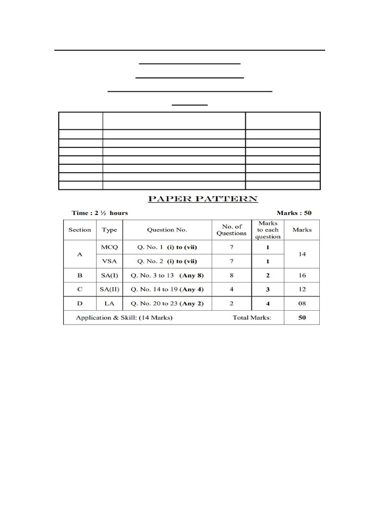 XL Physics First Sem Portion & Paper Pattern 2025-26 | PDF
