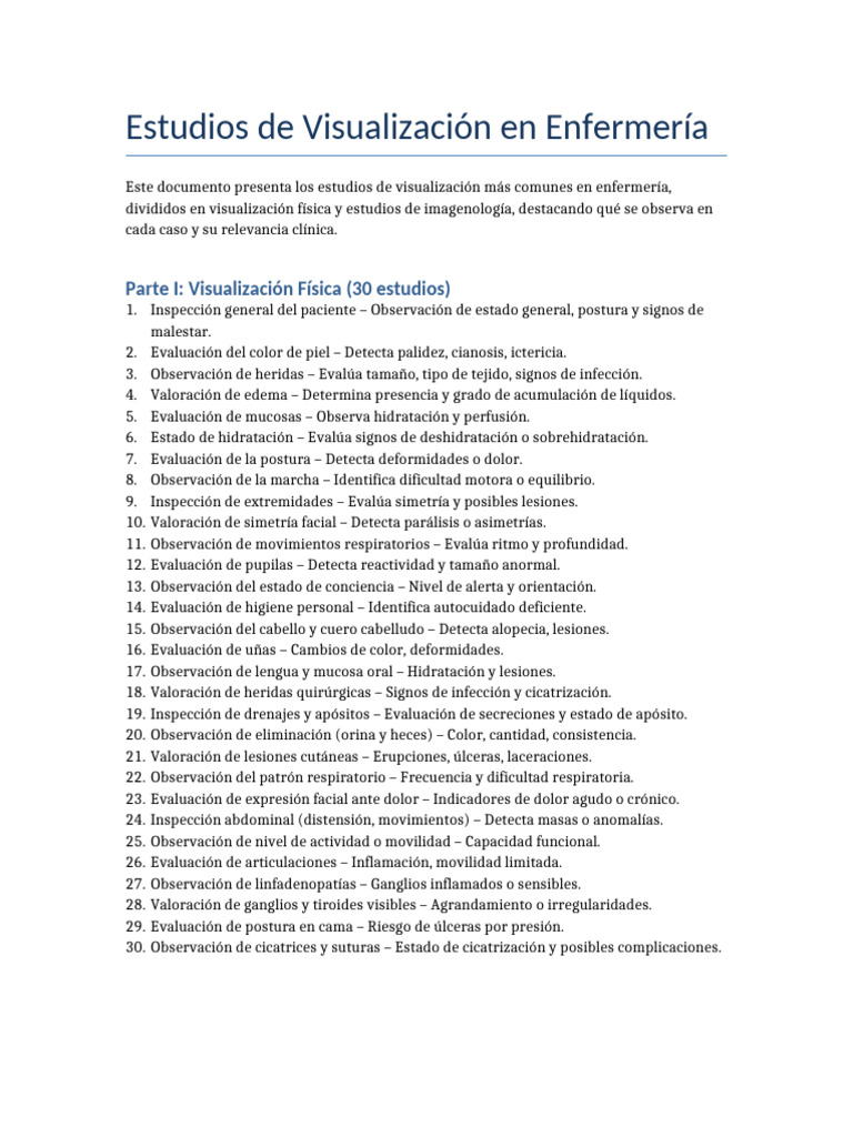 Estudios de Visualización en Enfermería | PDF | Ultrasonido | Abdomen