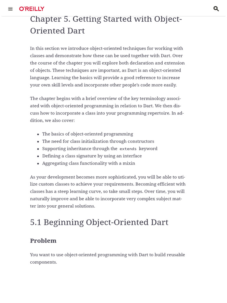 Getting Started With Object-Oriented Dart - Flutter and Dart Cookbook ...