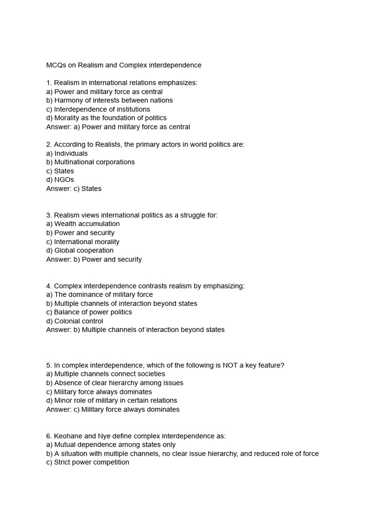 Realism | PDF | Political Science | International Relations