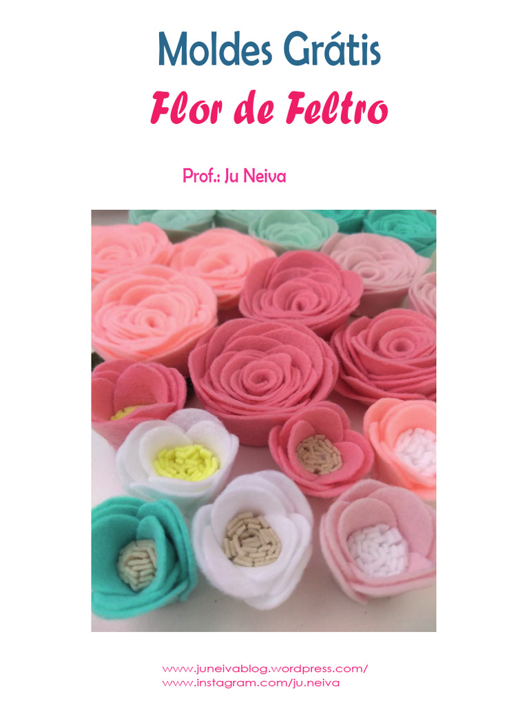 Molde Grc3a1tis Ju Neiva Flor Rosa Feltro | PDF
