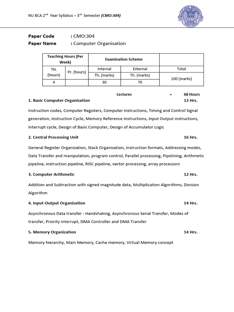 304 Computer Organization | PDF | Central Processing Unit | Parallel Computing