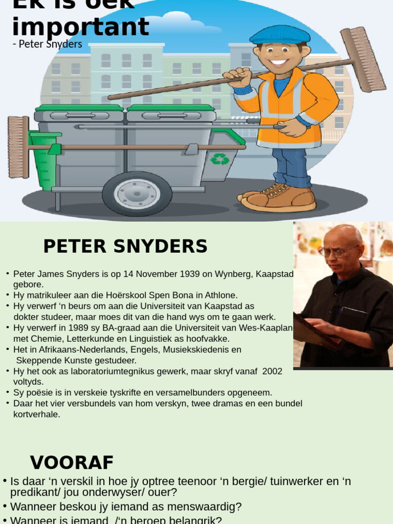 Gedig 7 - Ek Is Oek Important | PDF
