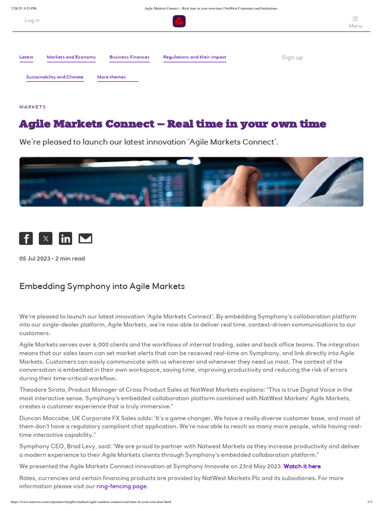 Agile Markets Connect: Real-Time Innovation | PDF | Legal Liability ...