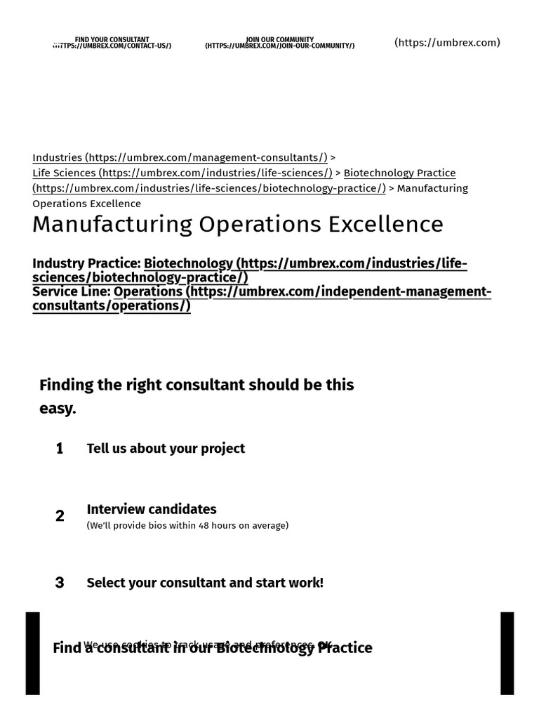 Biotechnology Operations Excellence Guide | PDF | Reliability ...