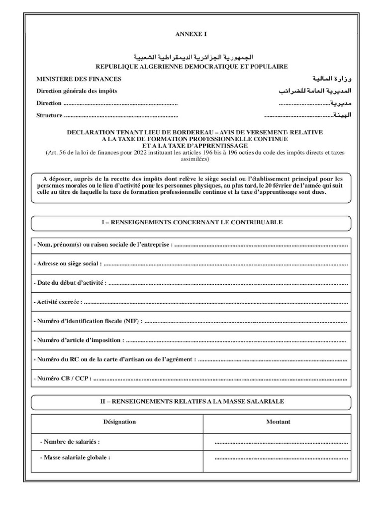 Taxe de Formation Et Apprentisage | PDF