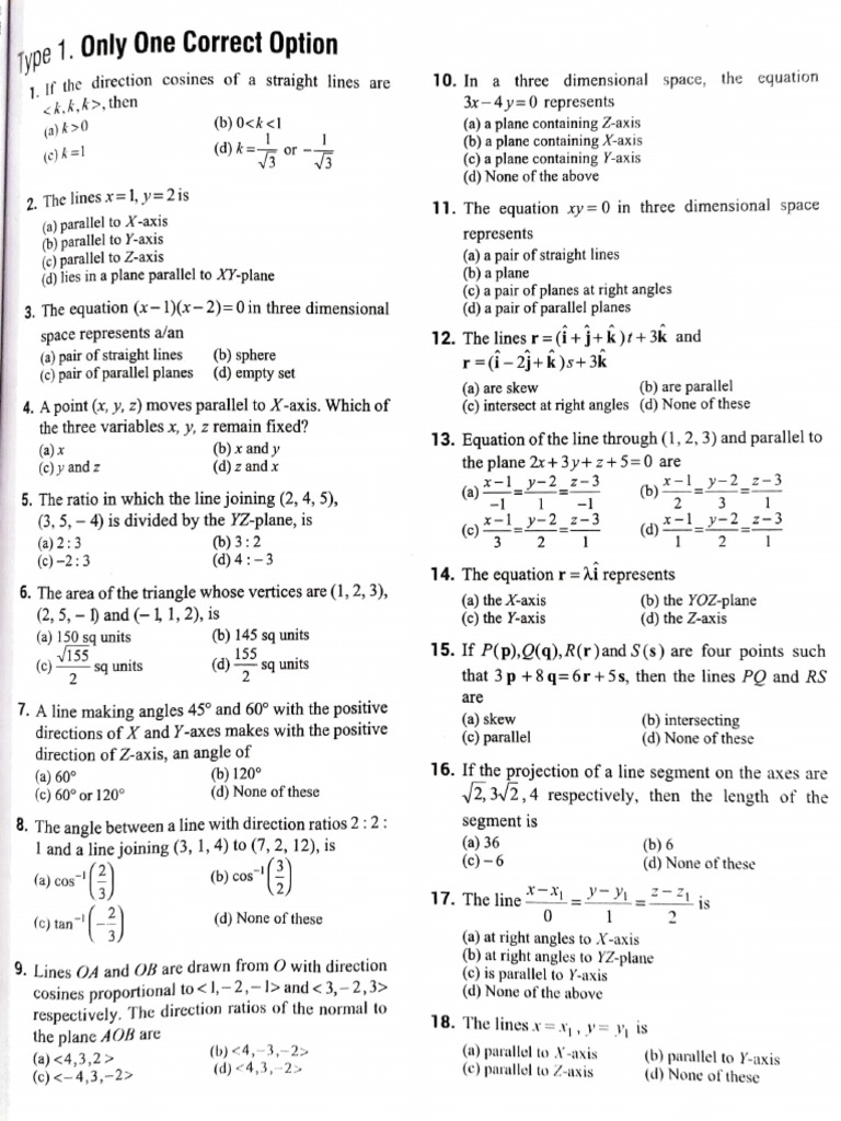 3D Geometry and Line Equations Quiz | PDF | Line (Geometry) | Sphere