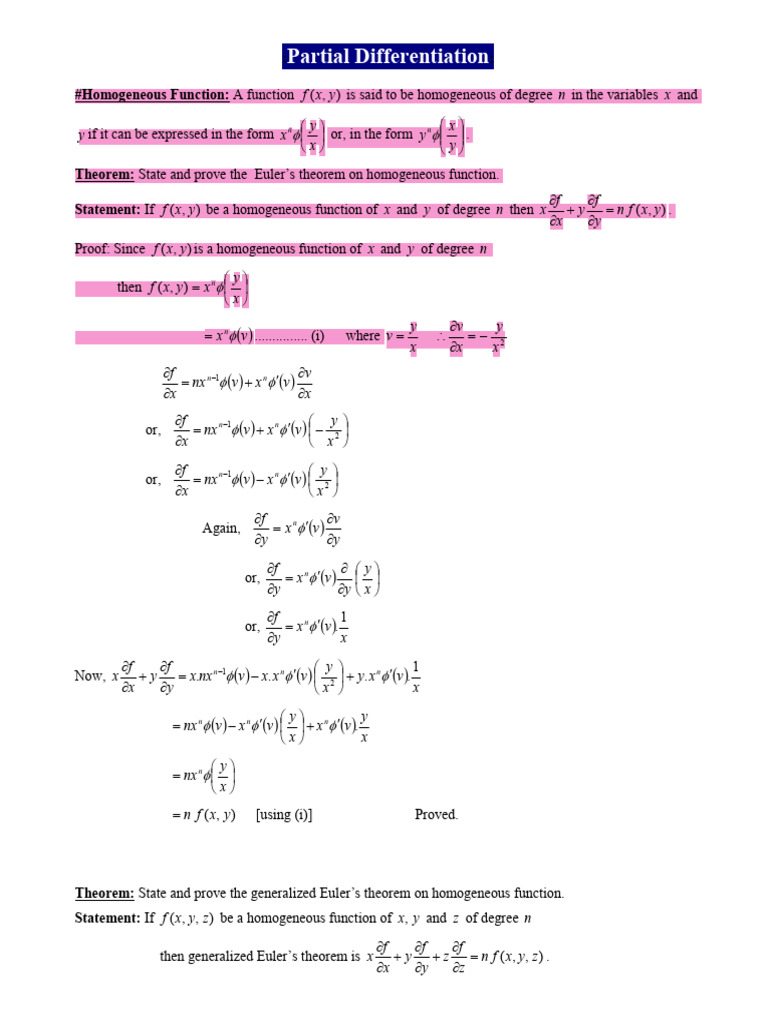 Lecture-5 Partial Differentiation | PDF | Mathematical Relations | Operator Theory