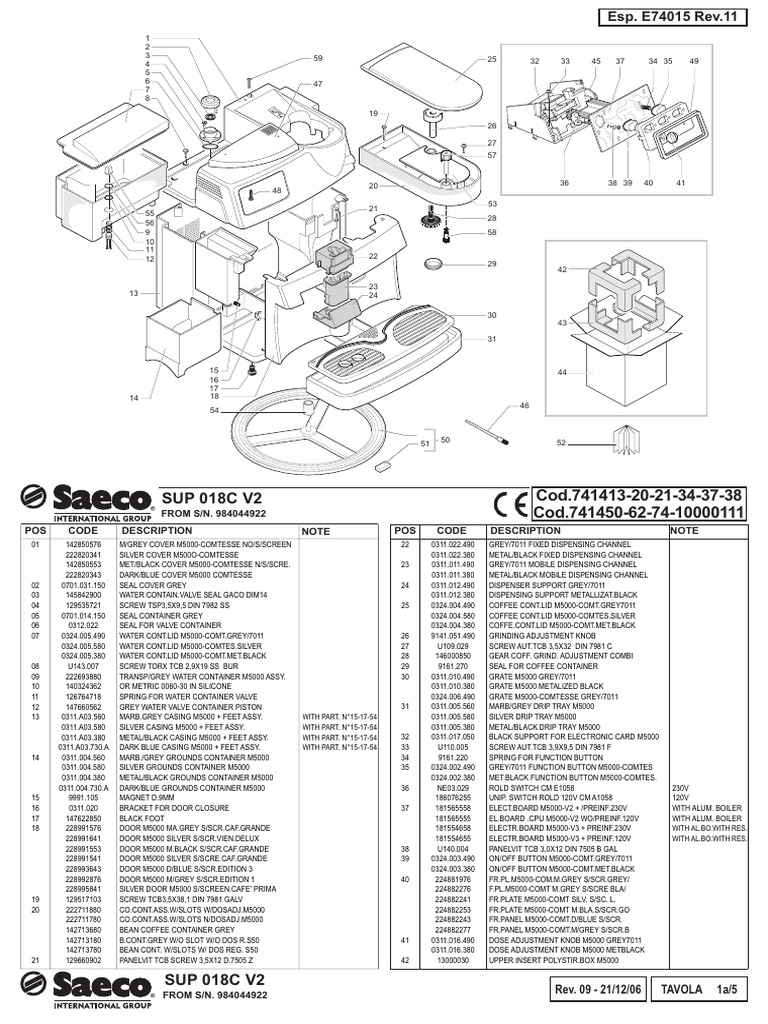 M5000 Parts List and Descriptions | PDF | Equipment | Building Materials