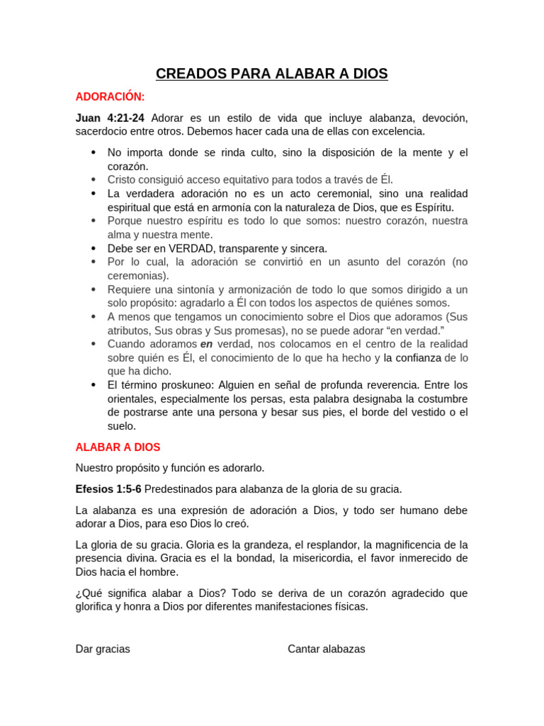 Clase 04 Alabar A Dios | PDF | Gracia divina | Dios
