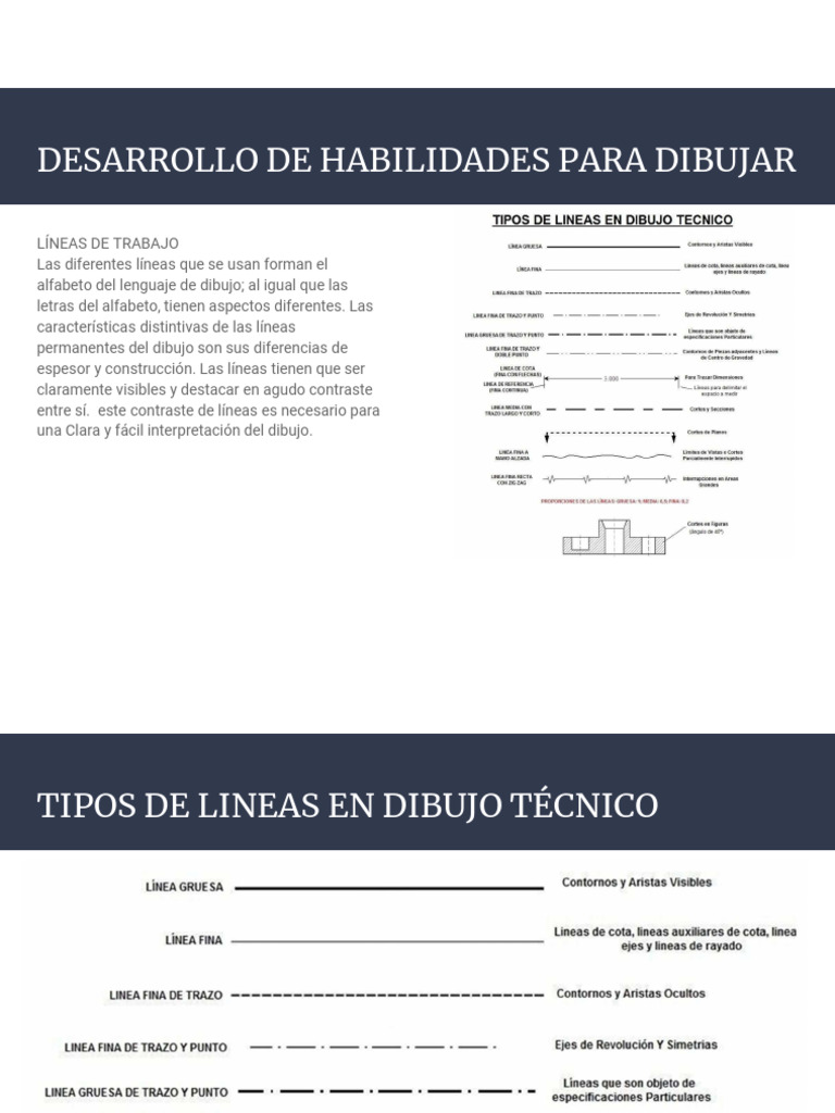 Tipos de Líneas en Dibujo Técnico | PDF