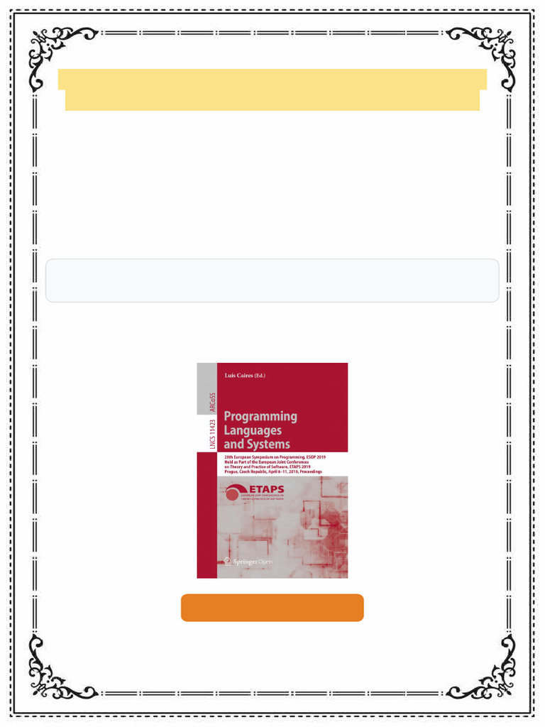 Programming Languages and Systems 28th edition by LuÃ­s Caires ISBN ...