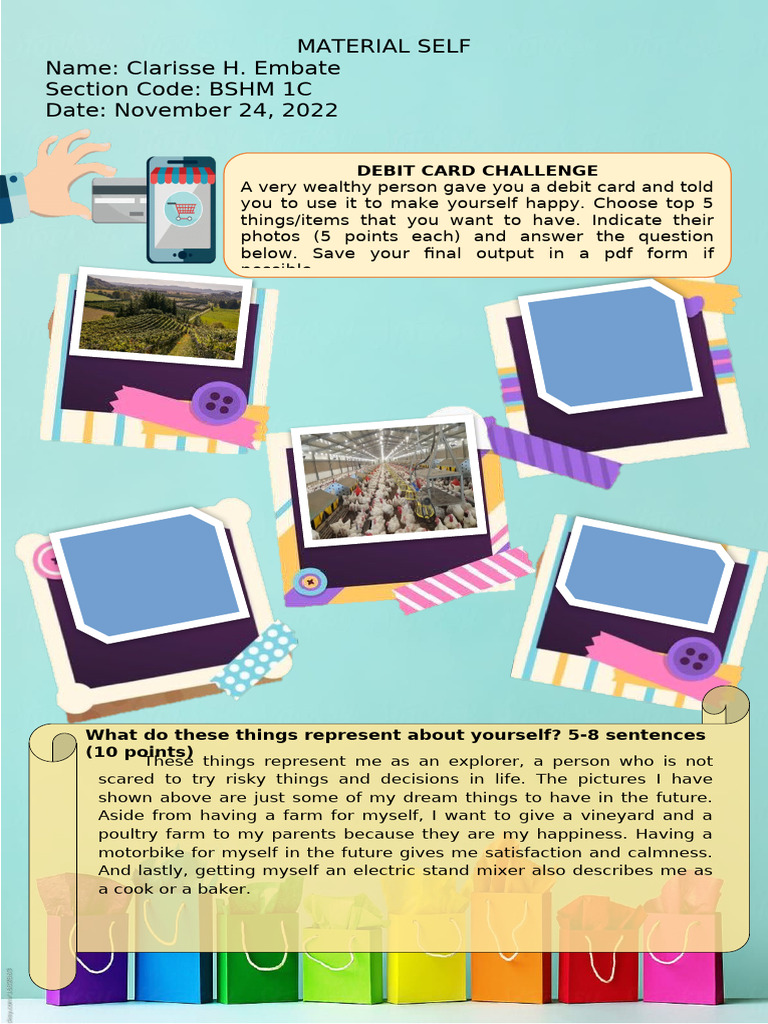 Embate, Clarisse BSHM 1C - Activity 3 (Material Self) | PDF