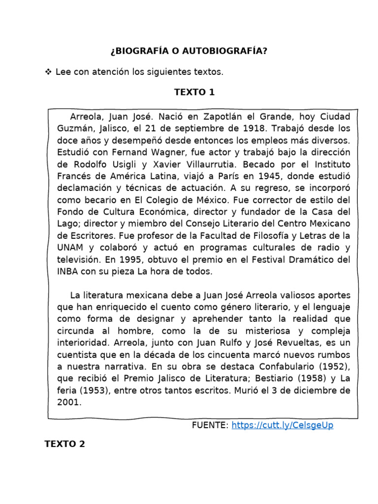 Biografía o Autobiografía | PDF | Escritura