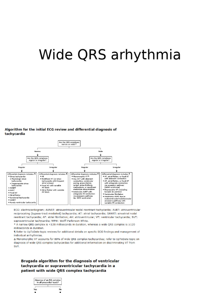 Wide QRS Arhythmia | PDF