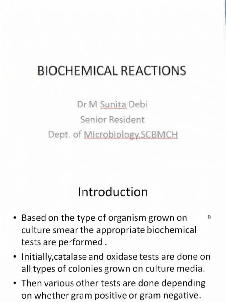 Biochemical Test | PDF