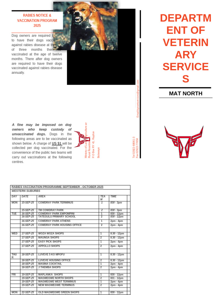 Rabies Vaccination Schedule 2025 Word | PDF | Rabies | Health Sciences
