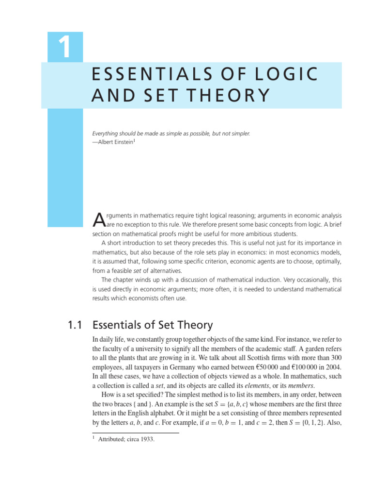 Essential Mathematics for Economic Analysis PDF EB... ---- (1 EssentialsofLogicand Set Theory ...
