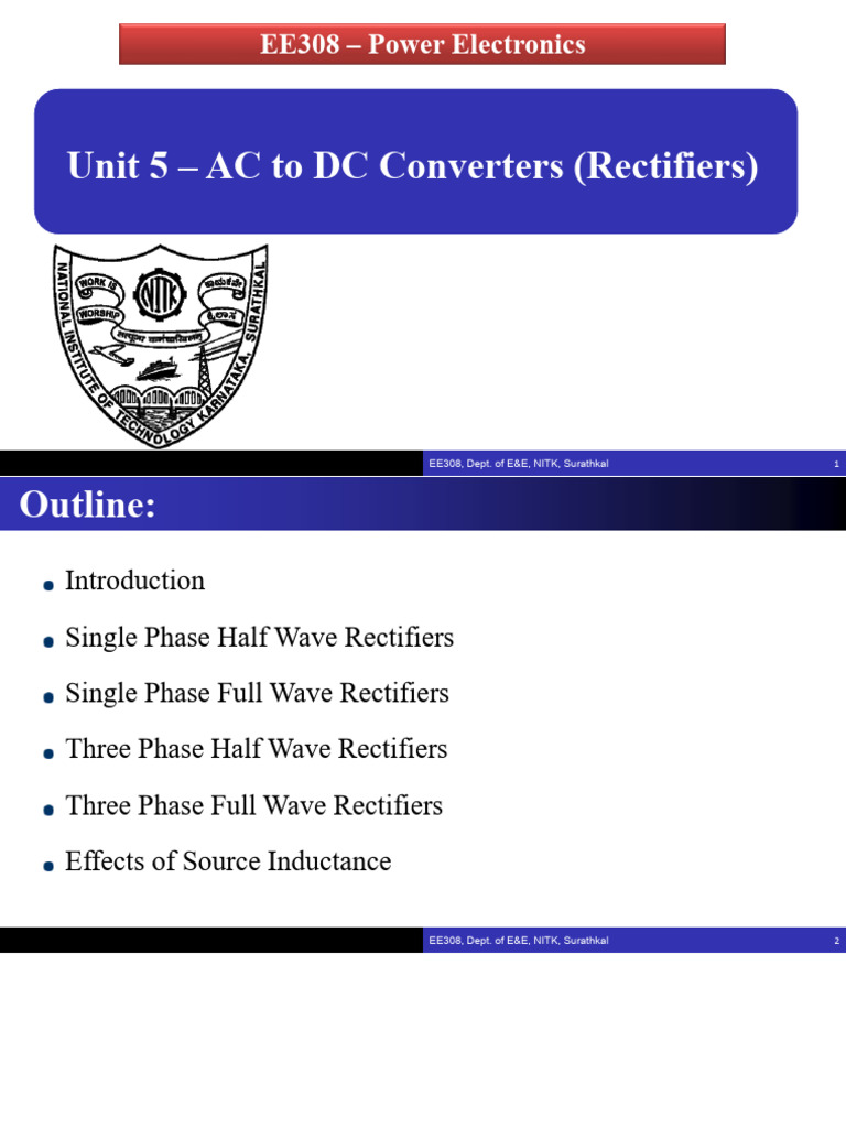 Unit-5 - AC To DC Converters | PDF | Rectifier | Power Inverter