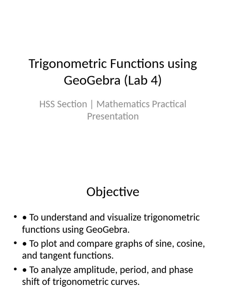 Trigonometric Functions Lab4 Presentation | PDF