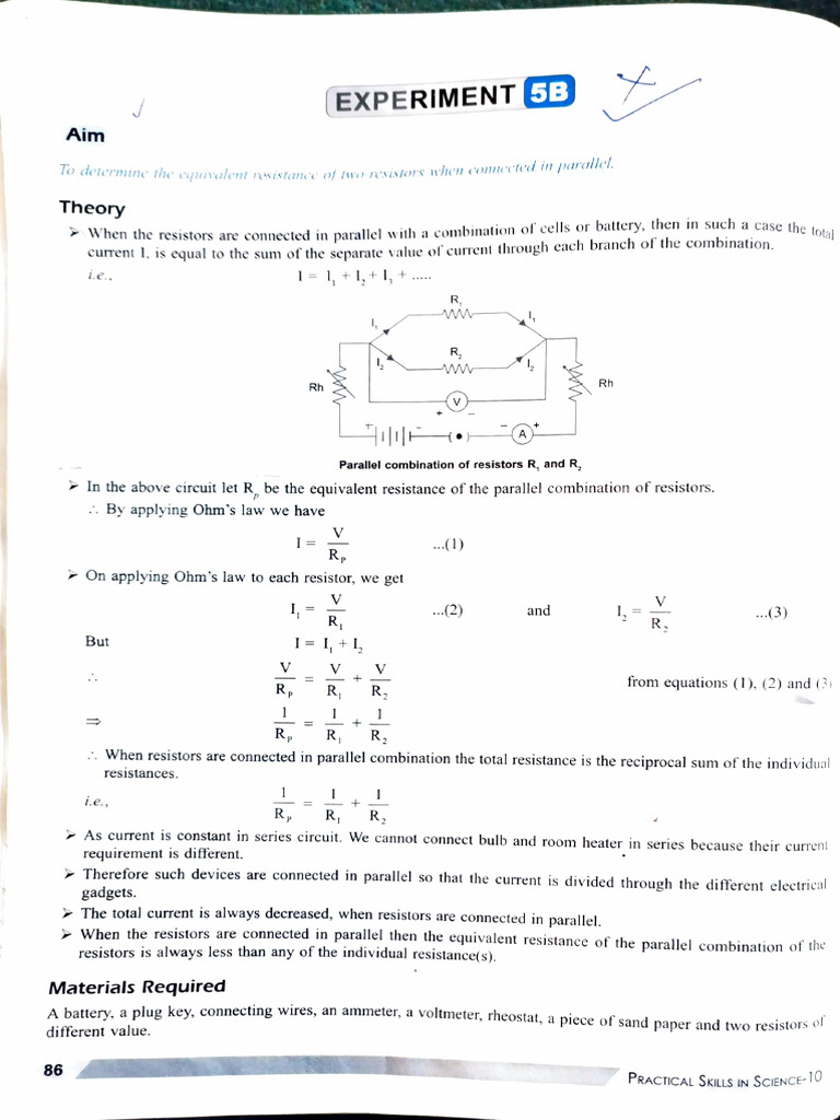 Parallel Resistor Combination Experiment | PDF | Series And Parallel ...
