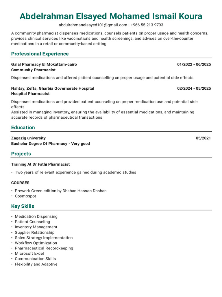 Abdelrahman Elsayed Mohamed Ismail Koura - CV - 251010 - 124720 | PDF