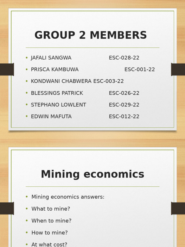 Mext_group 2 Presentation | PDF | Mining | Economics