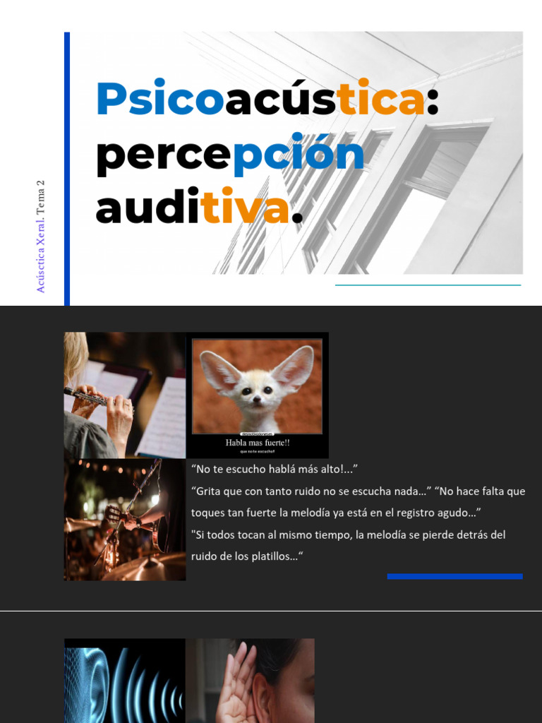 Tema 2 Acústica Xeral Psicoacústica | PDF | Escuchando | Sonido