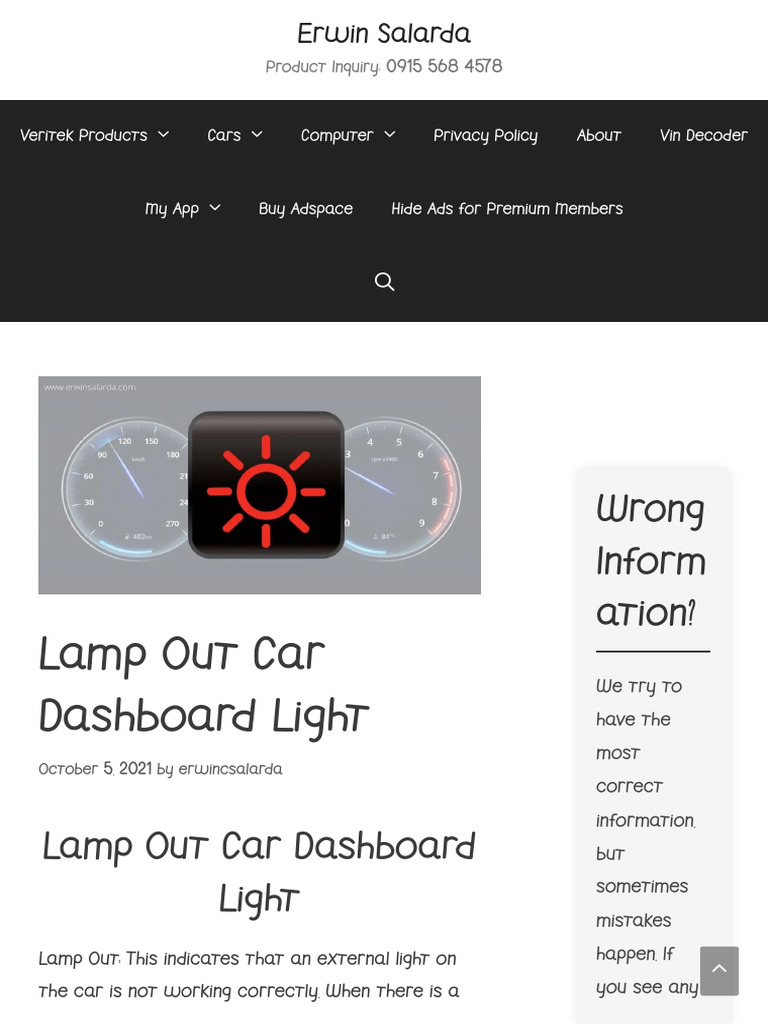 Https Erwinsalarda - Com Lamp-Out-Car-Dashboard-Light | PDF ...