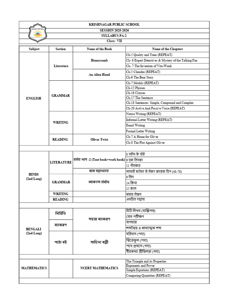 Class 7 PA 2 & Term 2 Combined | PDF | Sentence (Linguistics)