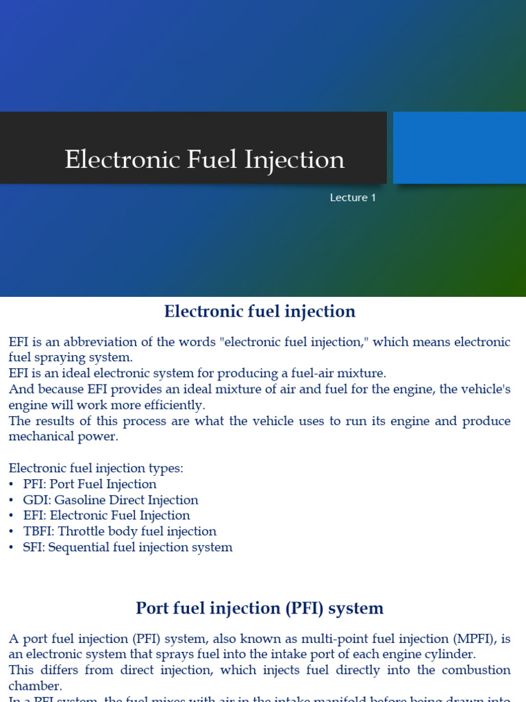 Understanding Electronic Fuel Injection Systems | PDF | Fuel Injection ...