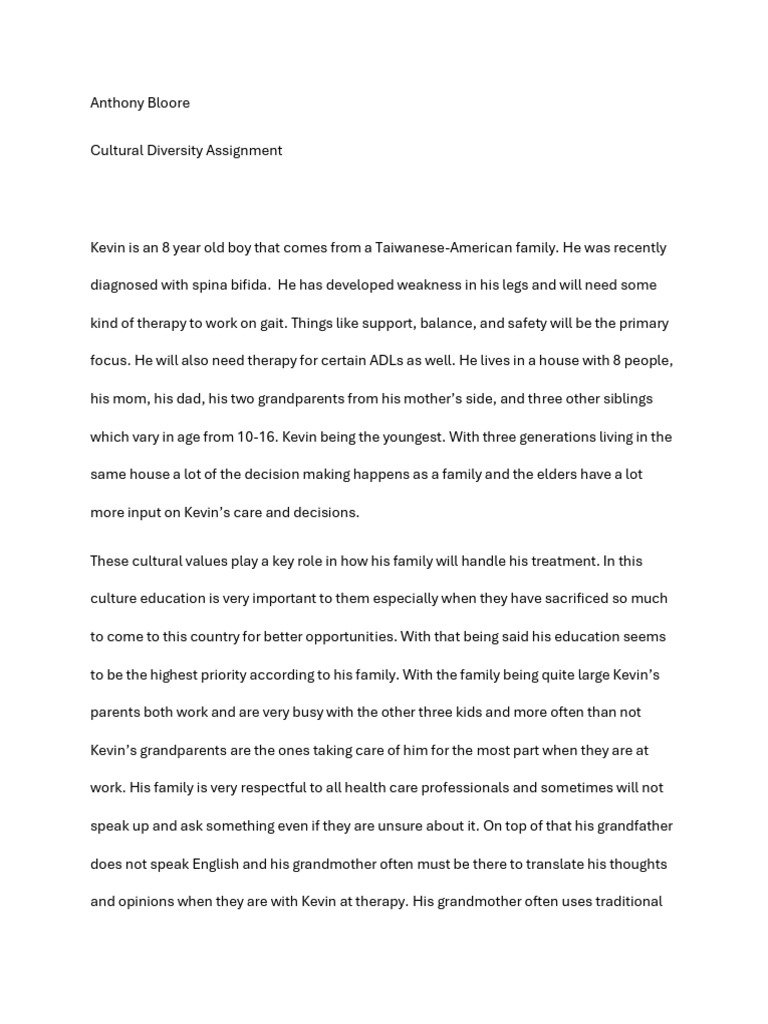 Cultural Diversity Assignment - Taiwanese | PDF | Grandparent