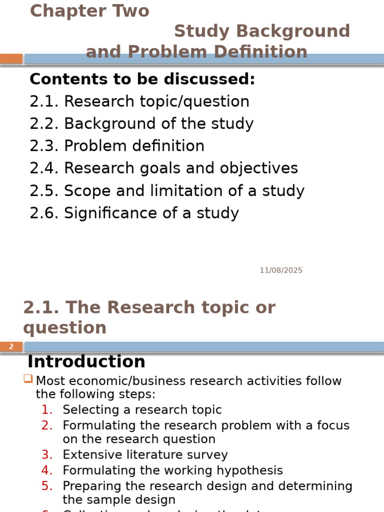 Chapter 2 Study Background and Problem Definition | PDF | Goal | Science