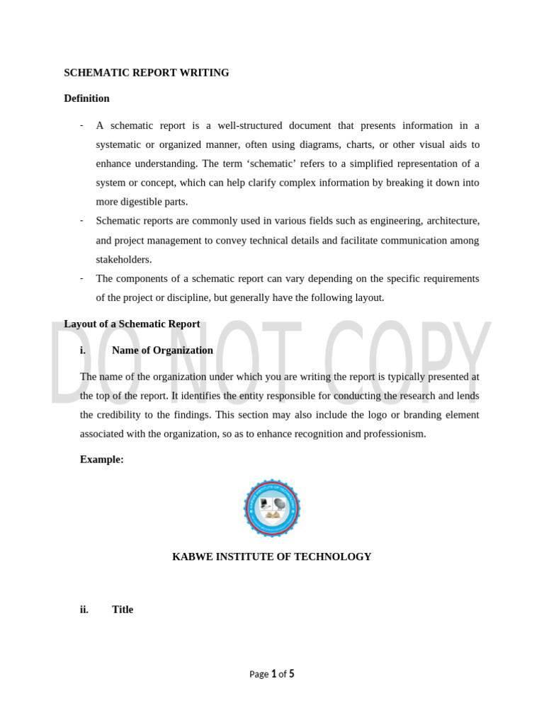 Schematic Report Writing Guide for Students | PDF | Academic Dishonesty ...