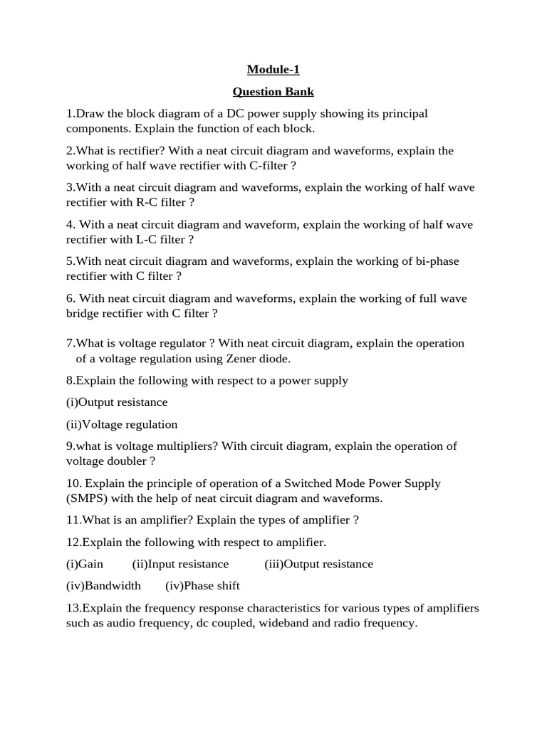 Module-1 Question Bank | PDF