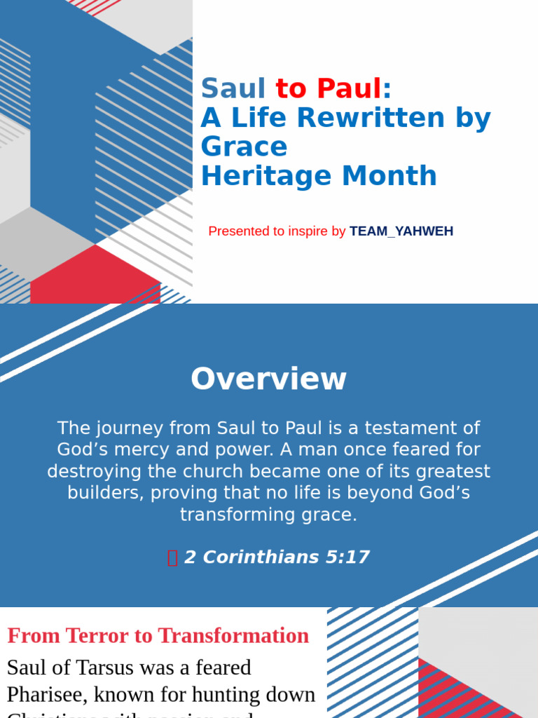 Saul To Paul-Presentation by Team - Yahweh | PDF